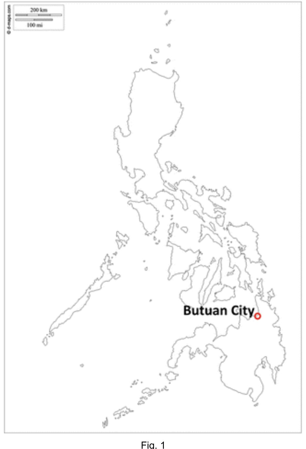 Map of the philippines showing the location of butuan city