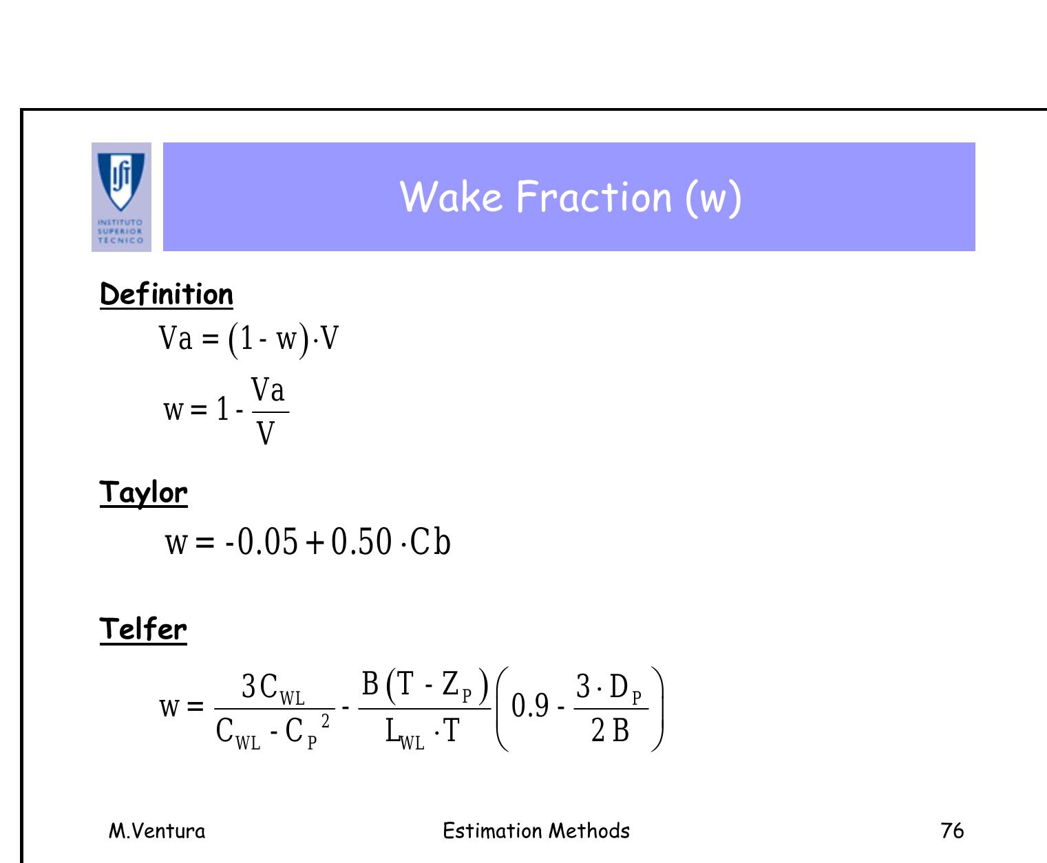 Figure 100 - Estimation Methods for Basic Ship Design