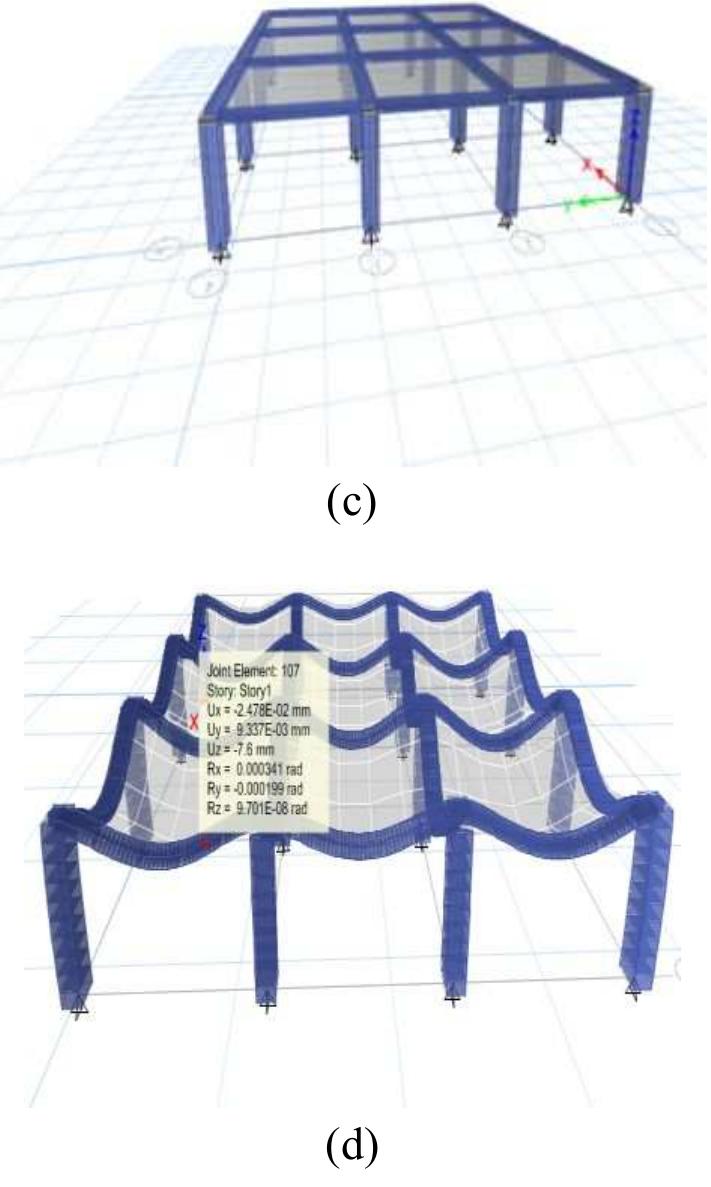 : a)flat slab building before analysis. b)flat slab building