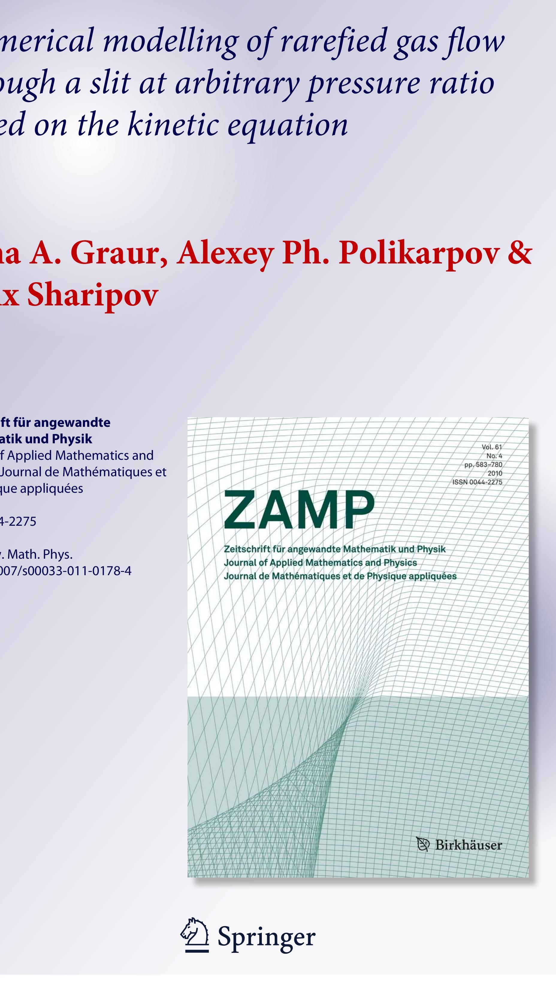 Figure 1 - Numerical modelling of rarefied gas flow through