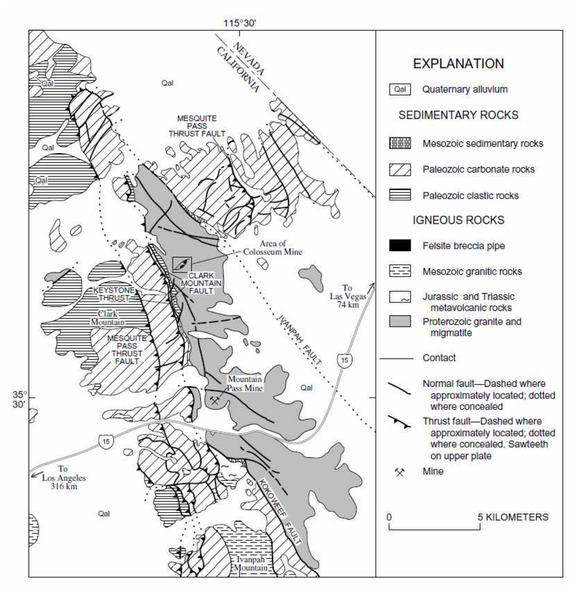 Geologic map of area surrounding cretaceous gold-bearing