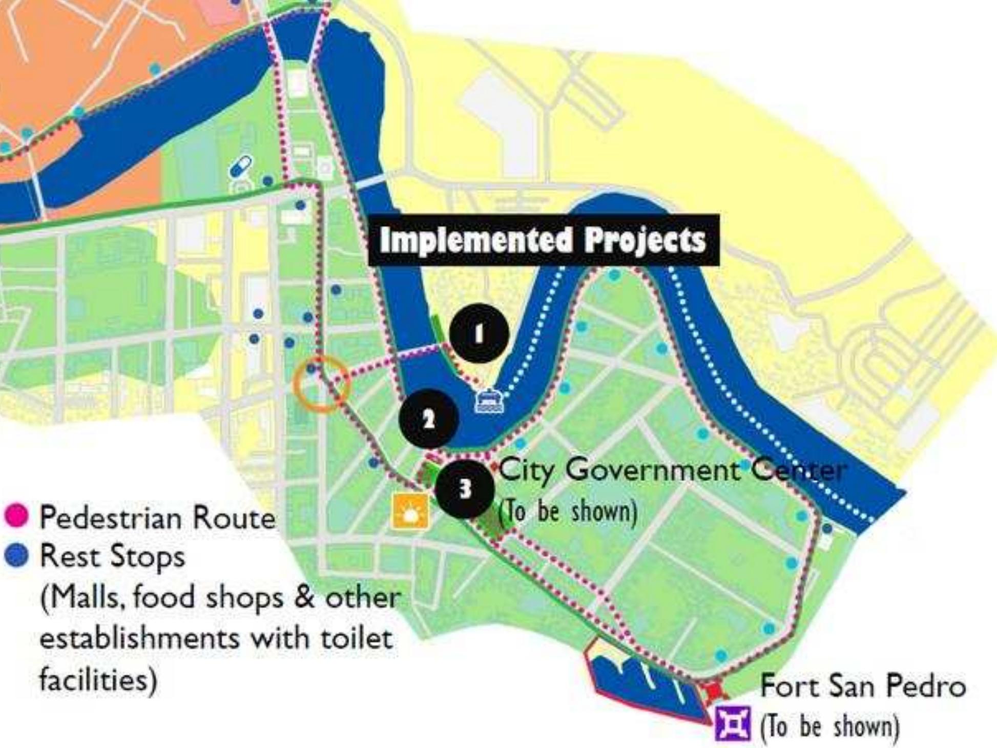 Map representation of the urban design project under the