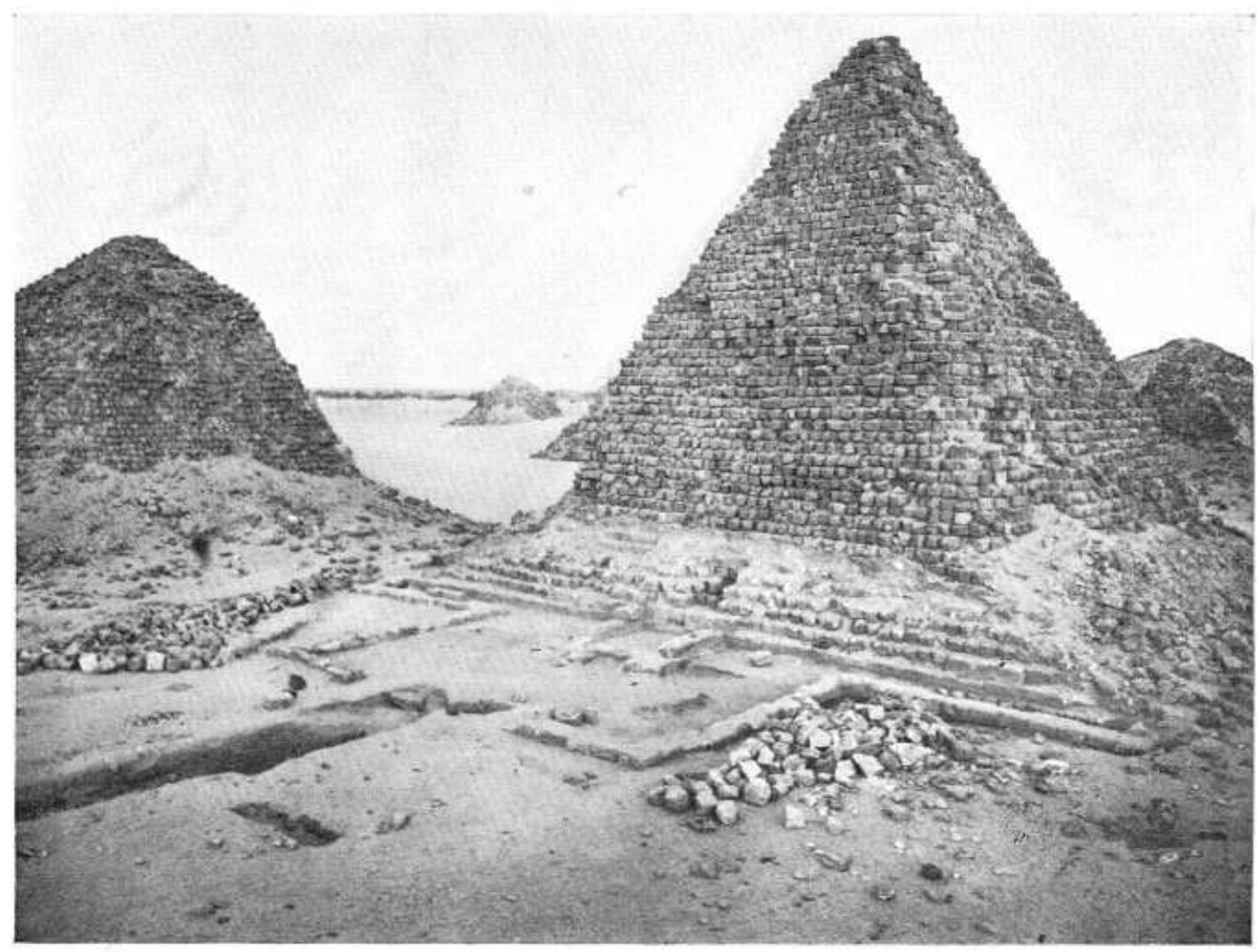 87. the pyramid of king aspelta at nuri, showing chapel and