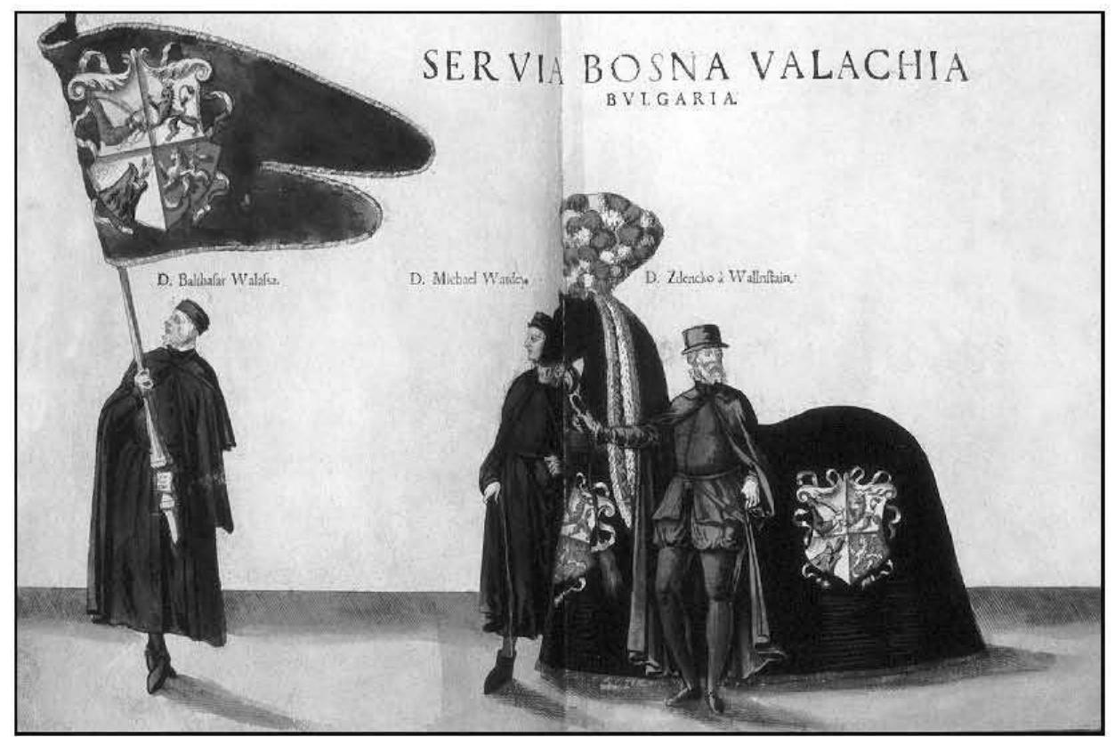 Common banner of bosnia, serbia, bulgaria, and cumania