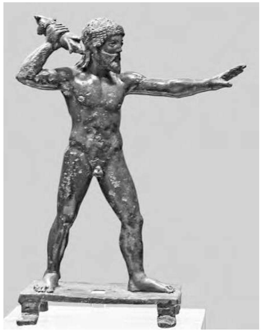 A bronze figurine of zeus from dodona, national