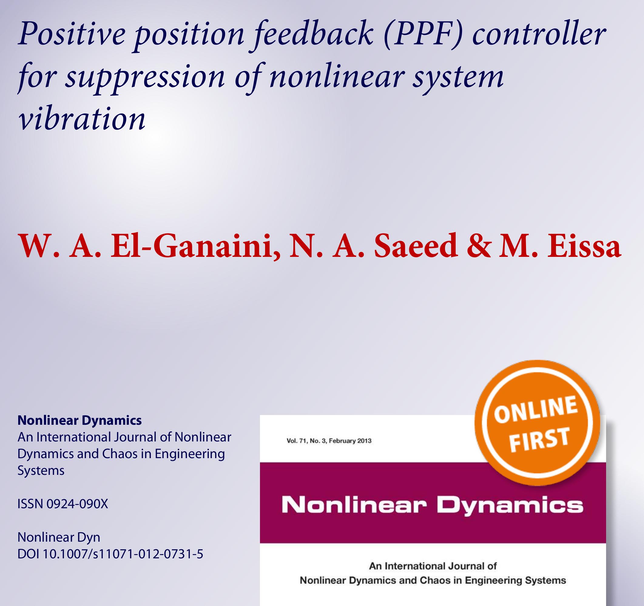 Figure 1 - Positive position feedback (PPF) controller for