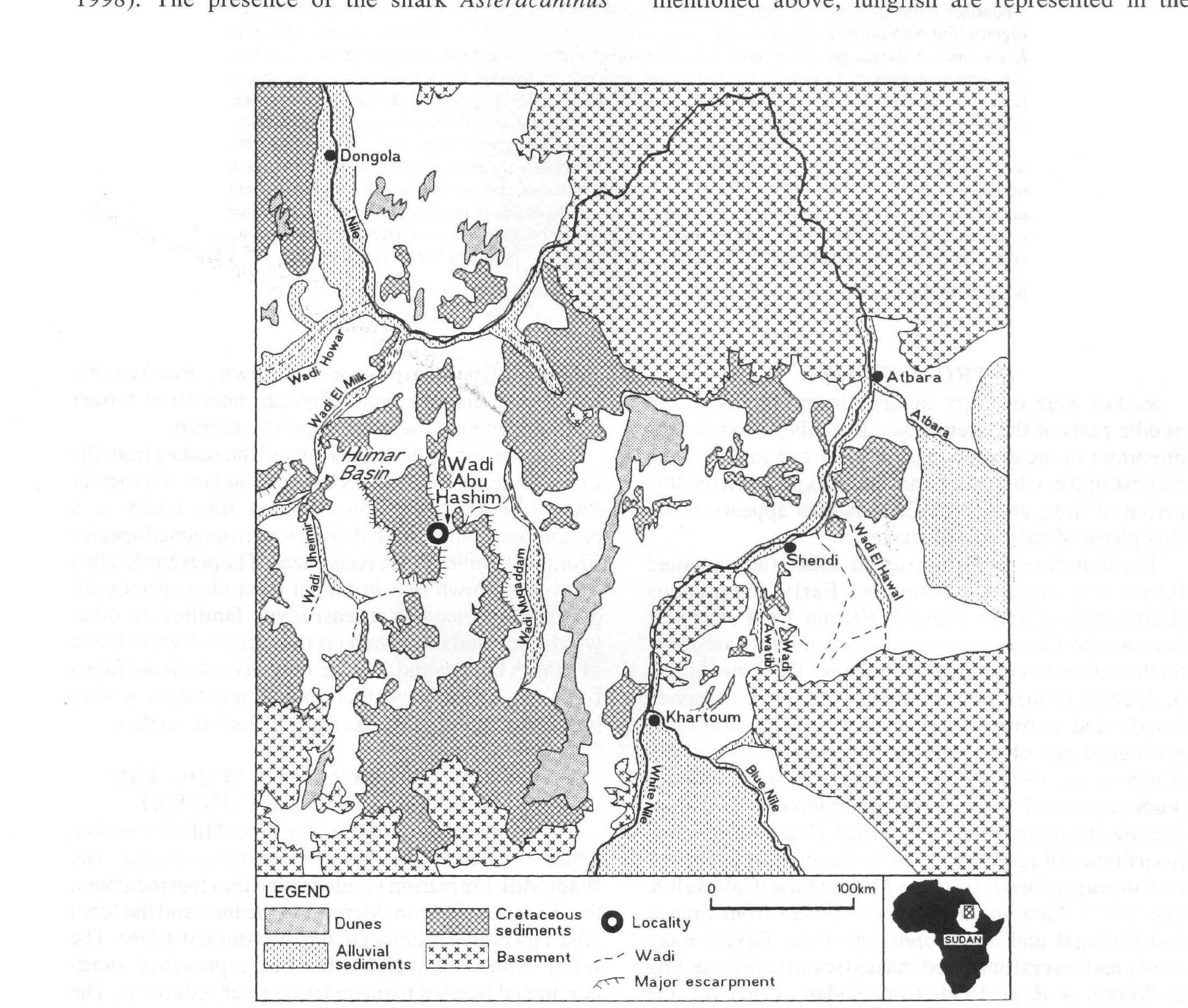 Map of a portion of northern sudan showing the location of