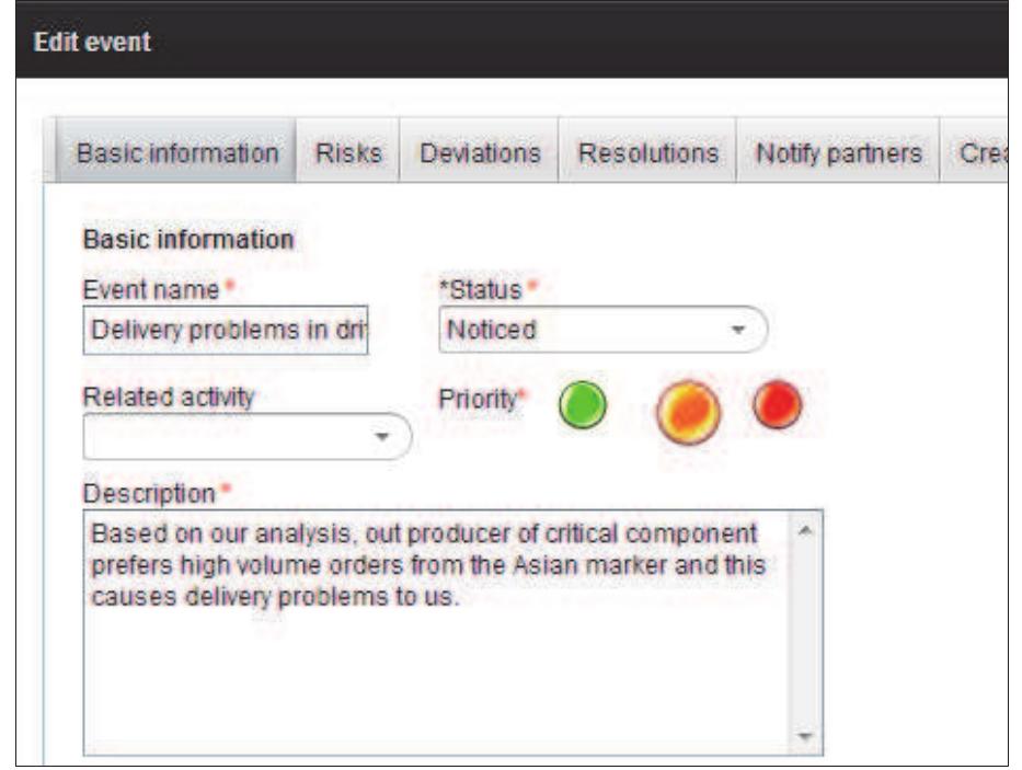 Sample screens from the support ict platform an web based