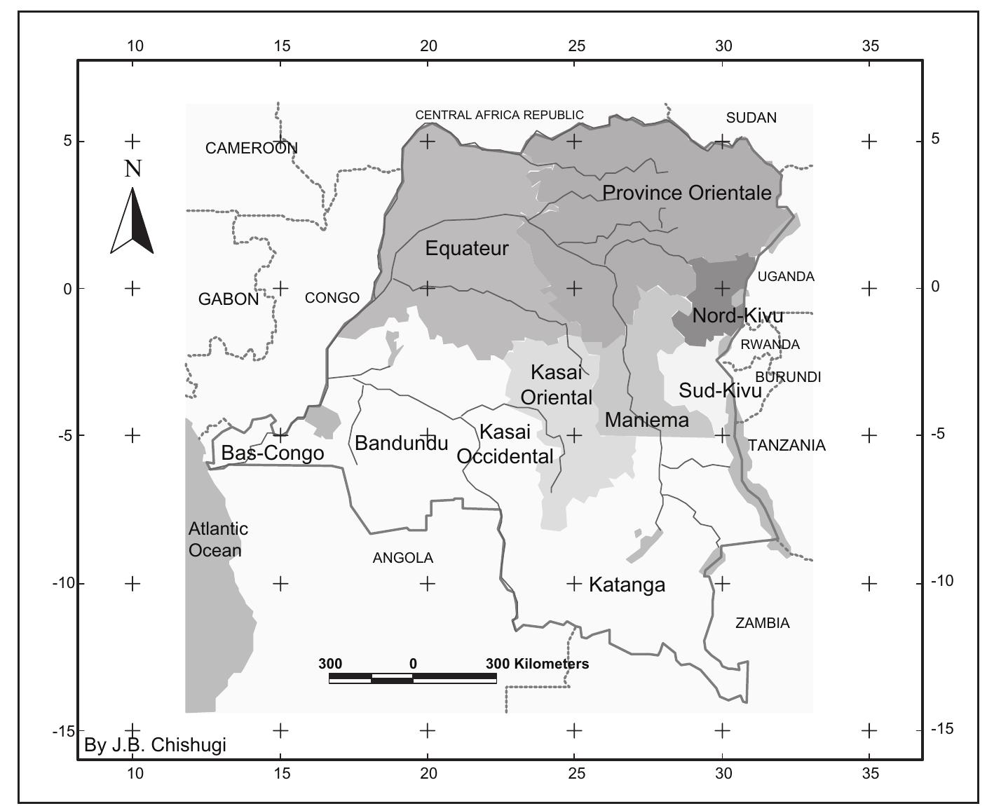 1. administrative map of the d.r. congo.
