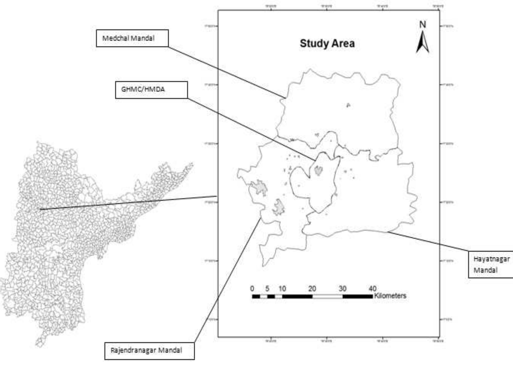 Google earth satellite images — digitization of water bodies