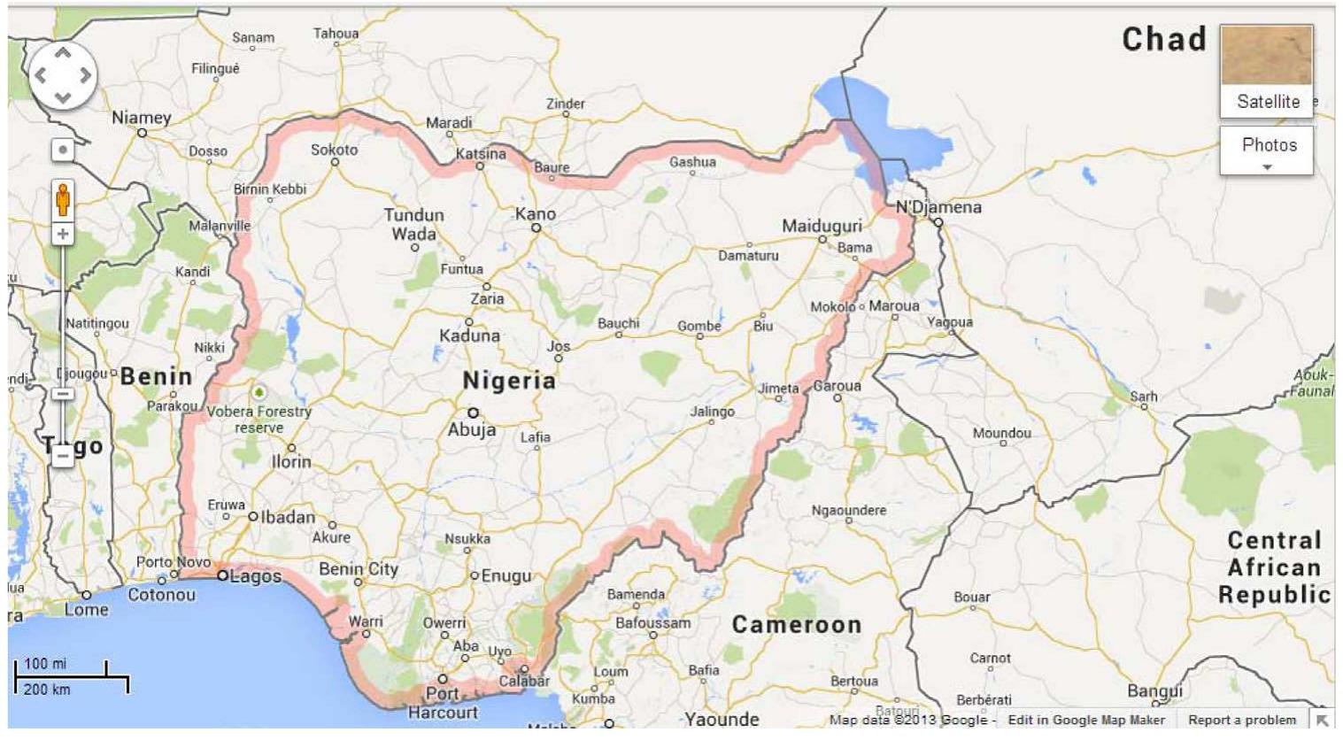 Map of nigeria. despite the abundance of energy resources