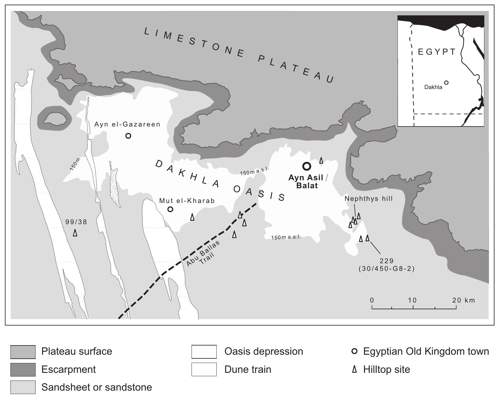 Map of the dakhla oasis showing the location of ayn
