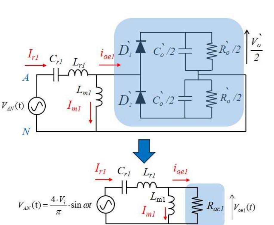 Single-phase equivalent circuit of three-phase llc converter