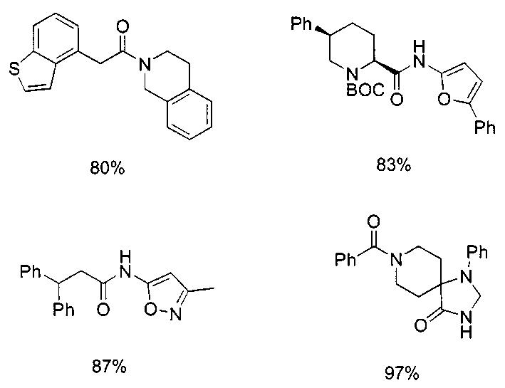 Examples of amides made using poly- mer-supported edc