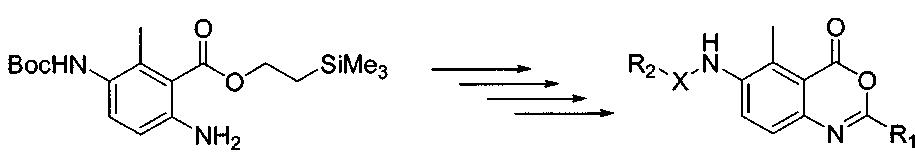 Parallel synthesis of benzoxazinones using solid-sup- ported