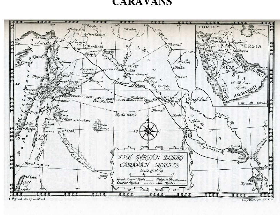 Map of the syrian desert caravan routes by c. p. grant.