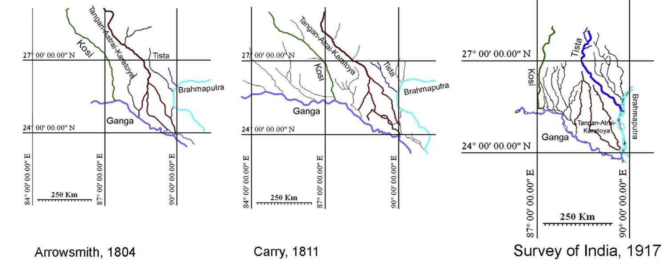 Major drainages traced from three old maps. arrowsmith,