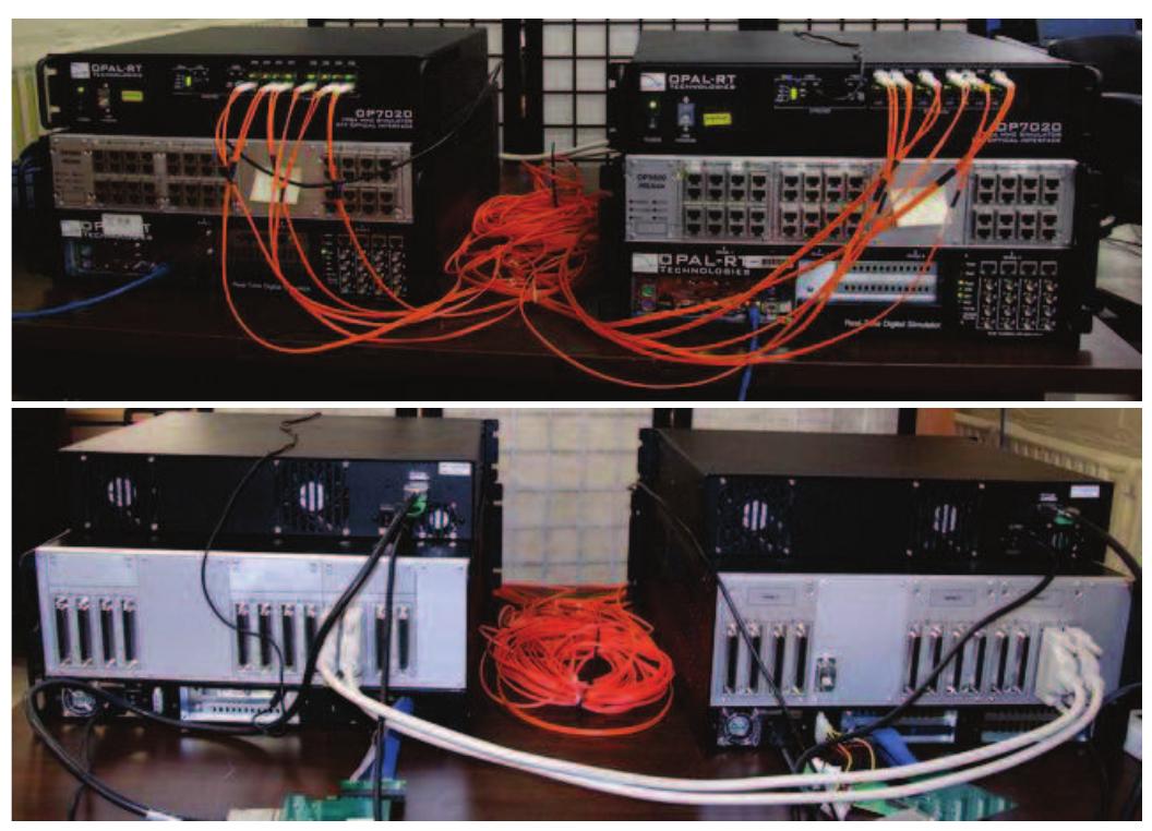 Front and back views of rt-lab simulator based hil test