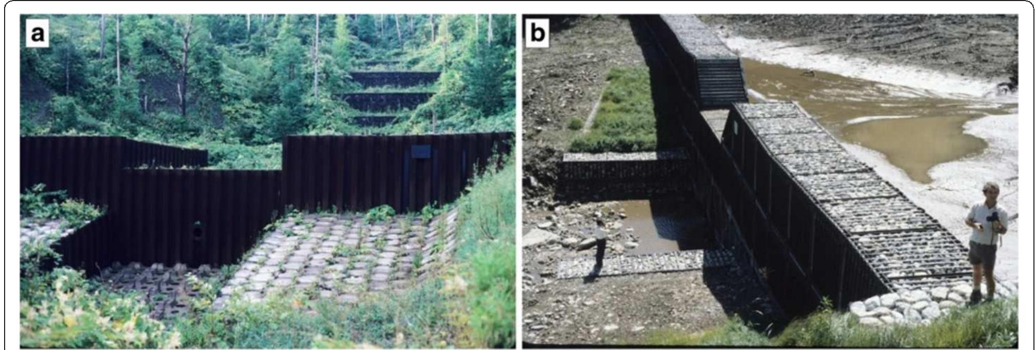 Examples of impermeable lahar flow- and erosion-control