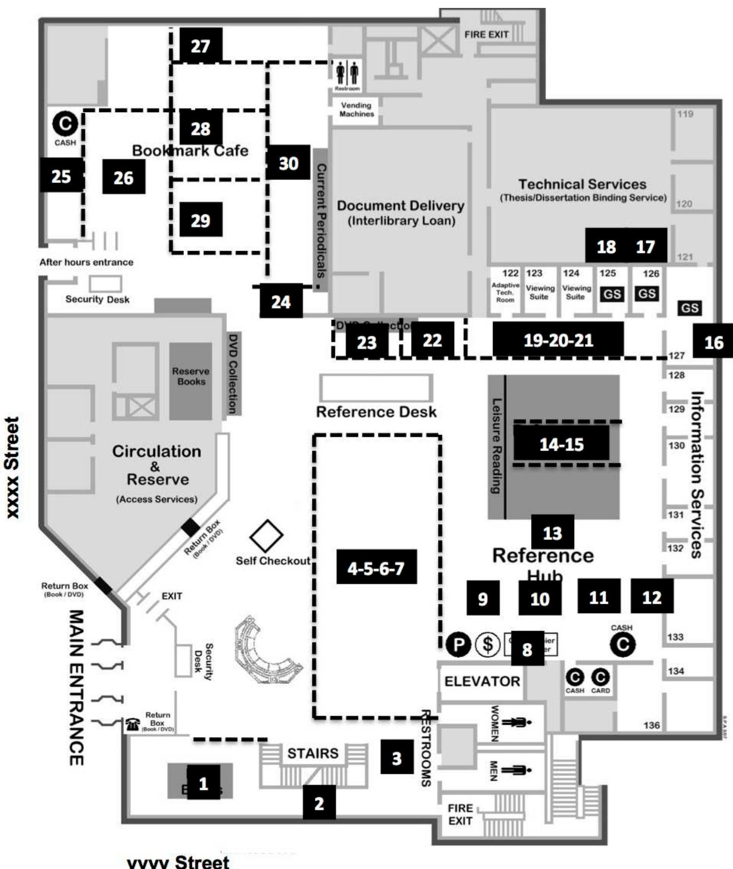 Example floor plan, with zones arranged in order. in this