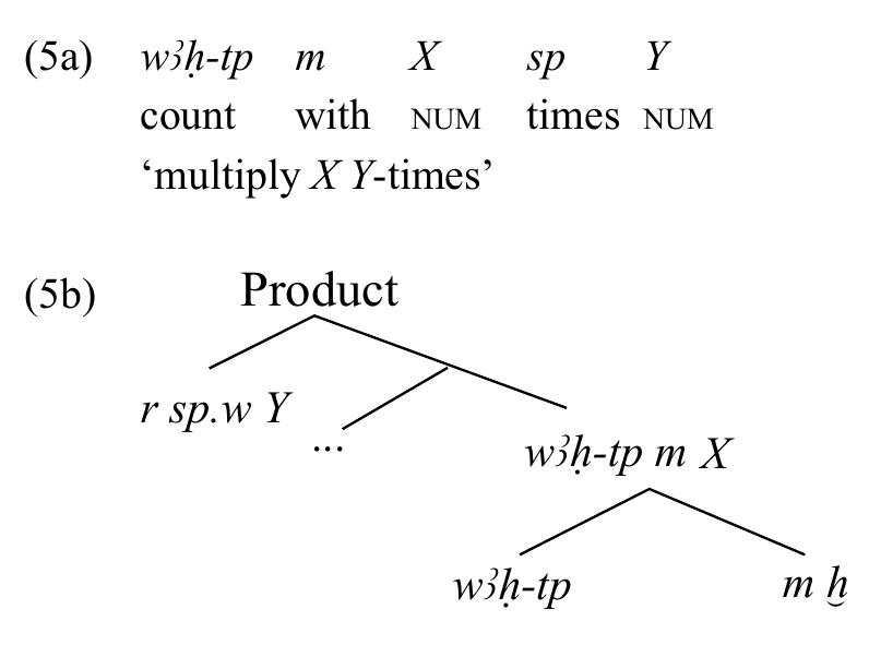 The example below illustrates a multiplication statement: