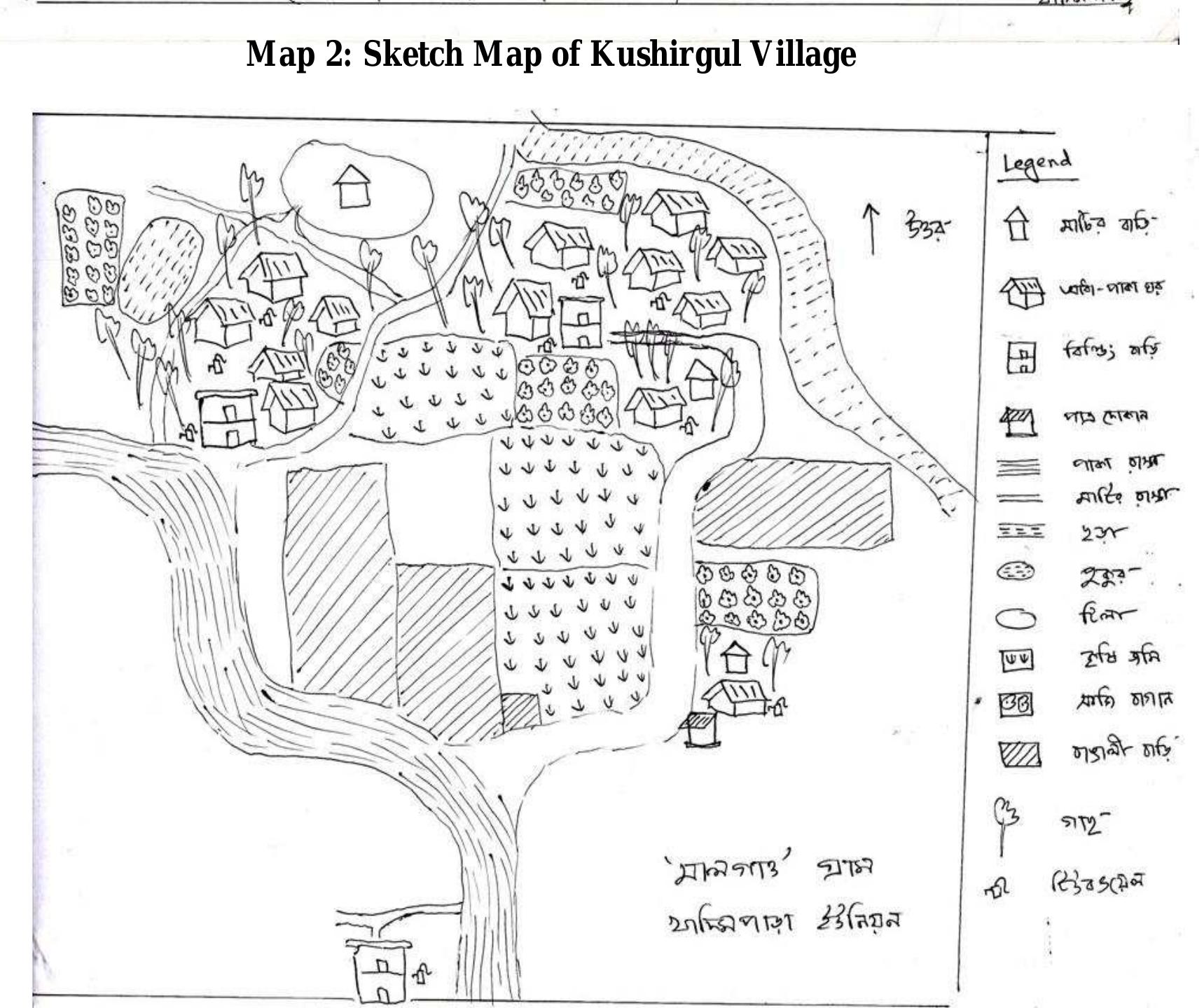 Map 3: sketch map of malgaon village