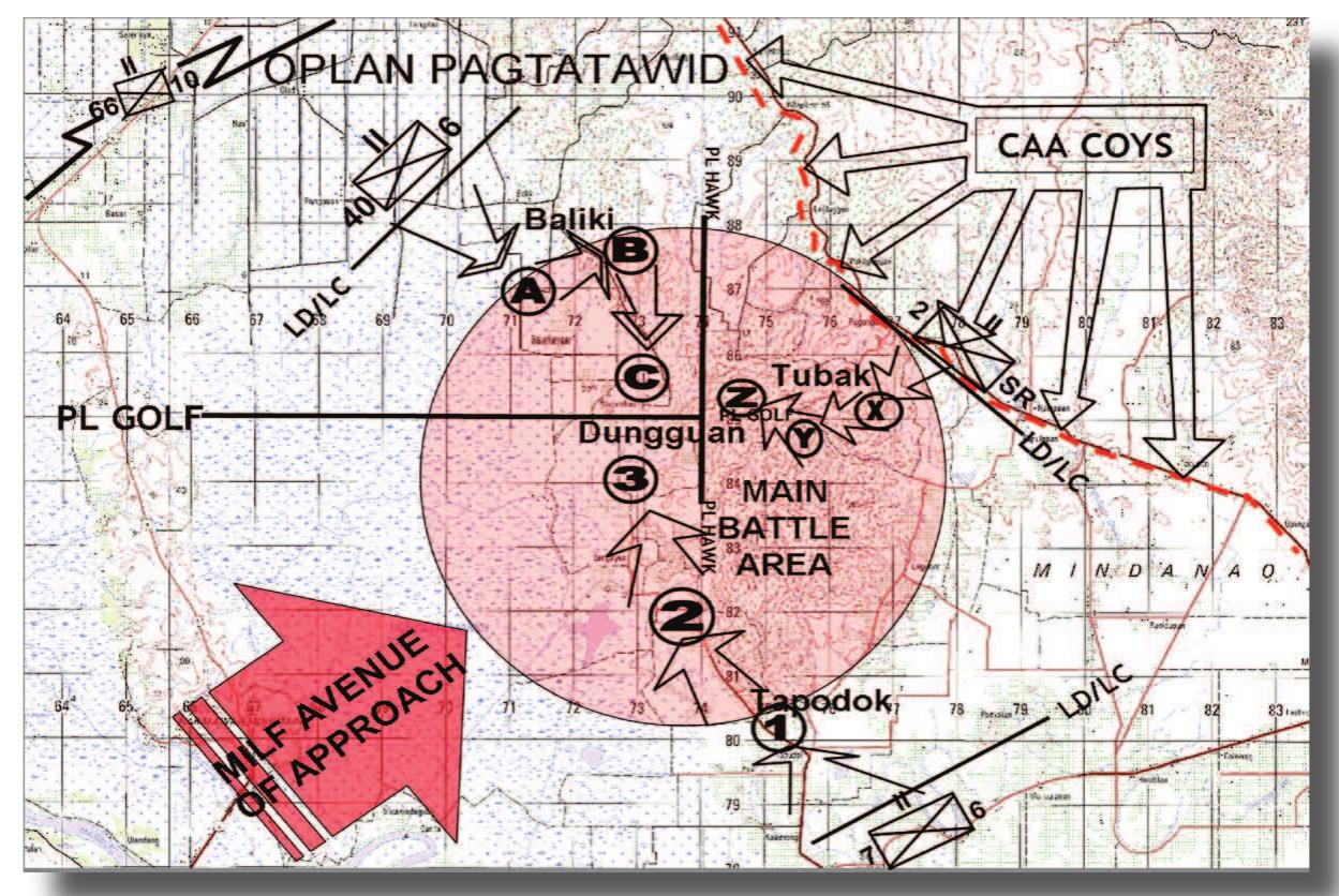 Map 5-1. 602d brigade’s oplan pagtatawid.