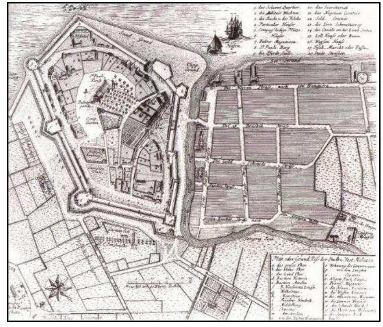 9: map of malacca in 1744 by johann heydtt (zubir, sulaiman,