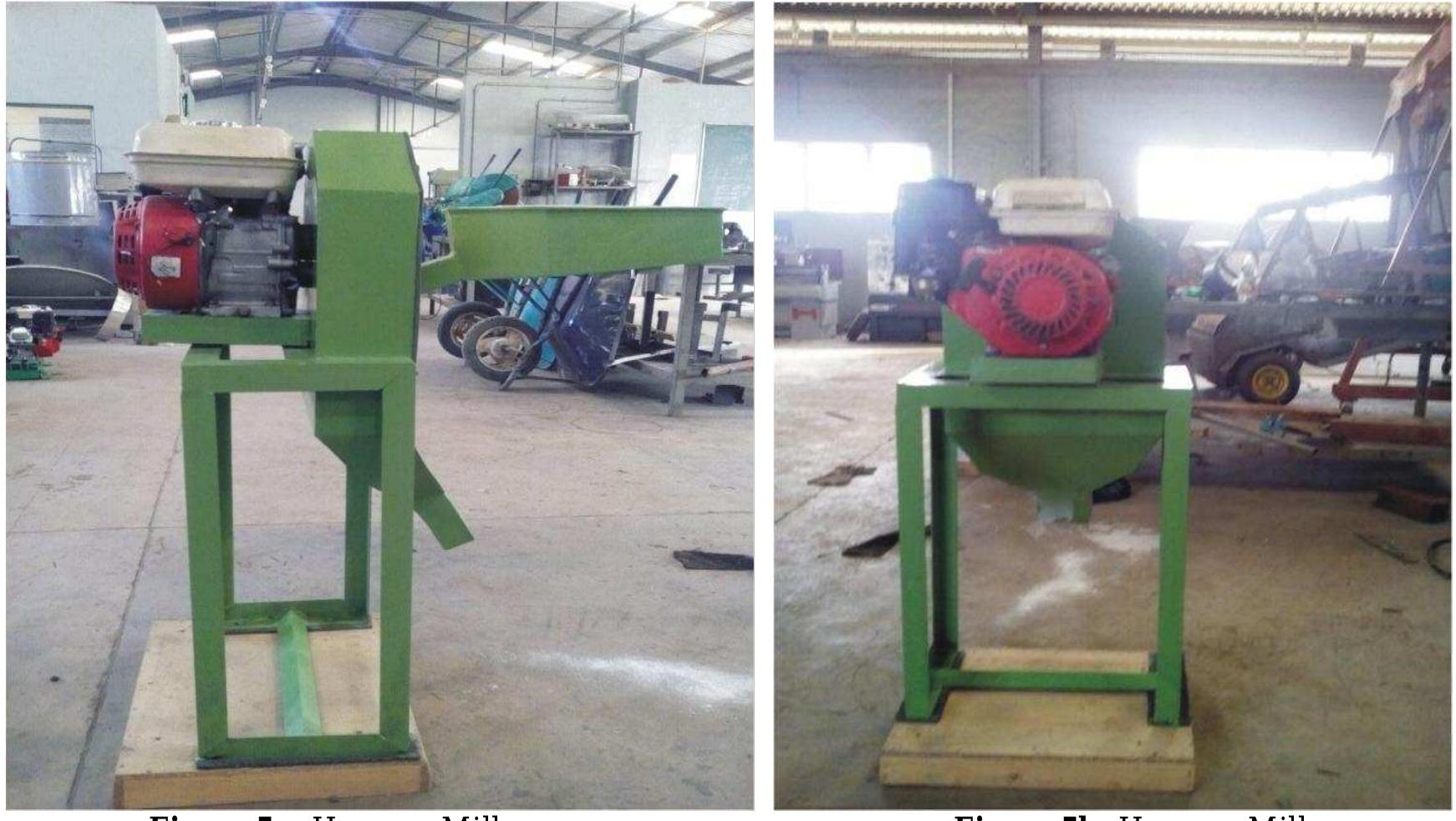 ; hammer mill, top view figure 3; hammer mill, front view