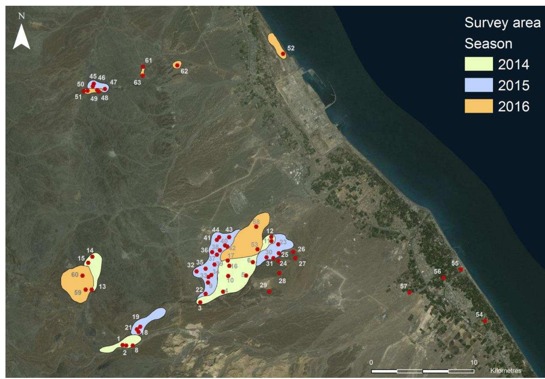 A map of the wadi al-jizi archaeological project research