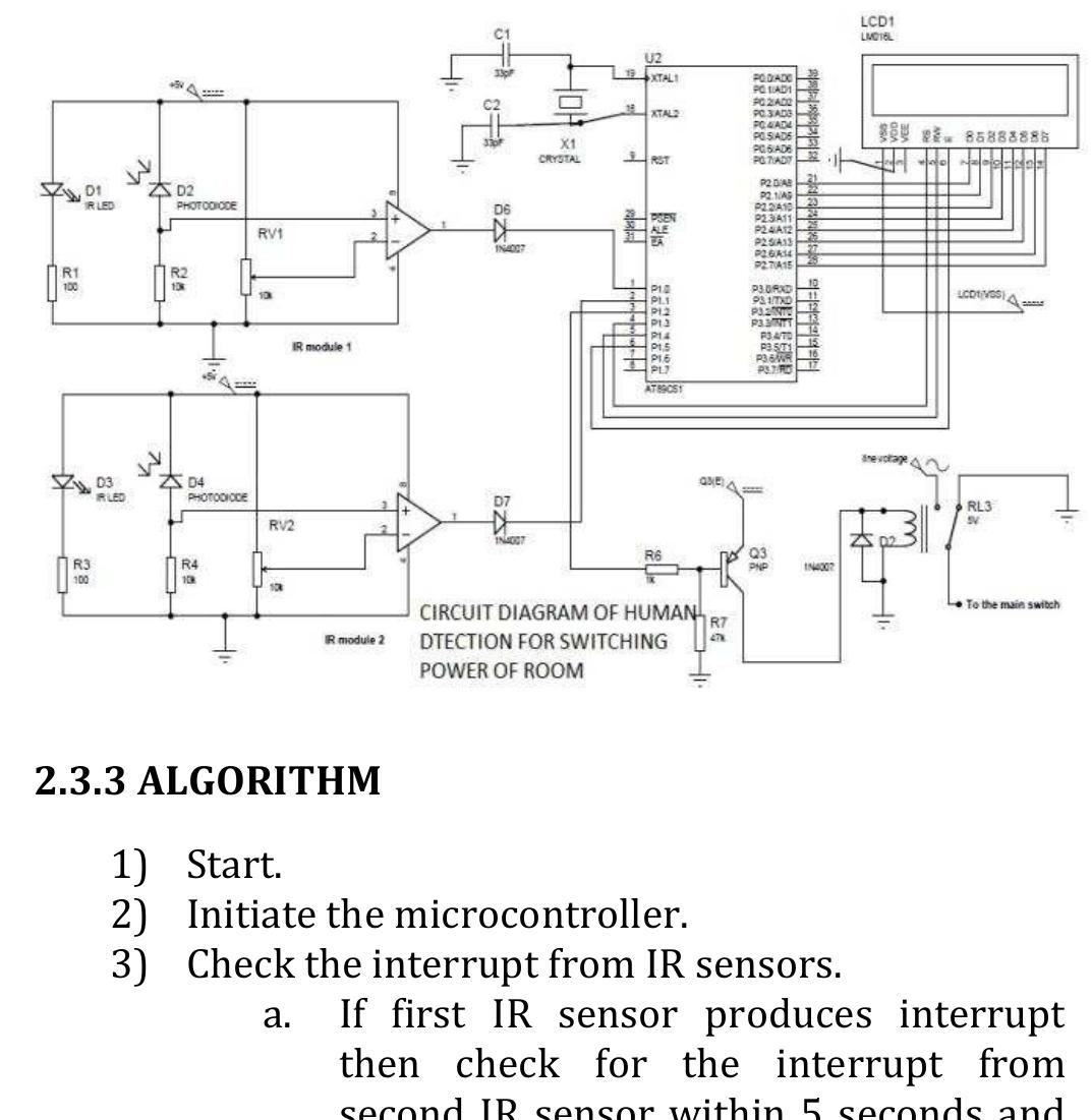In the circuit the two ir sensors are placed at the entrance
