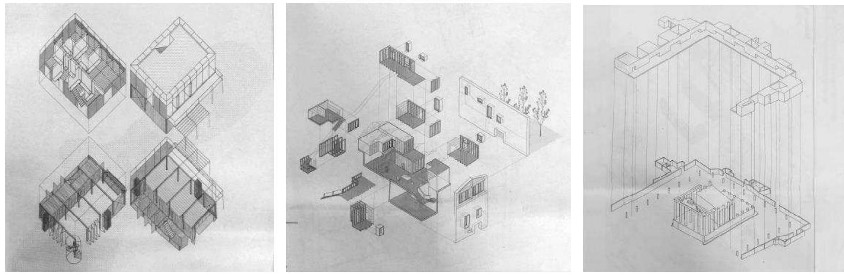 Axonometric representations from spanish pavilion in venice