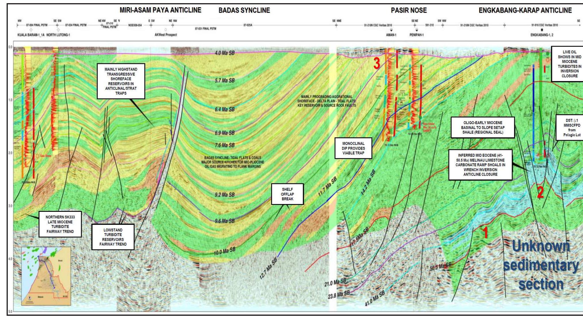 Interpreted composite seismic sequence stratigraphic profile