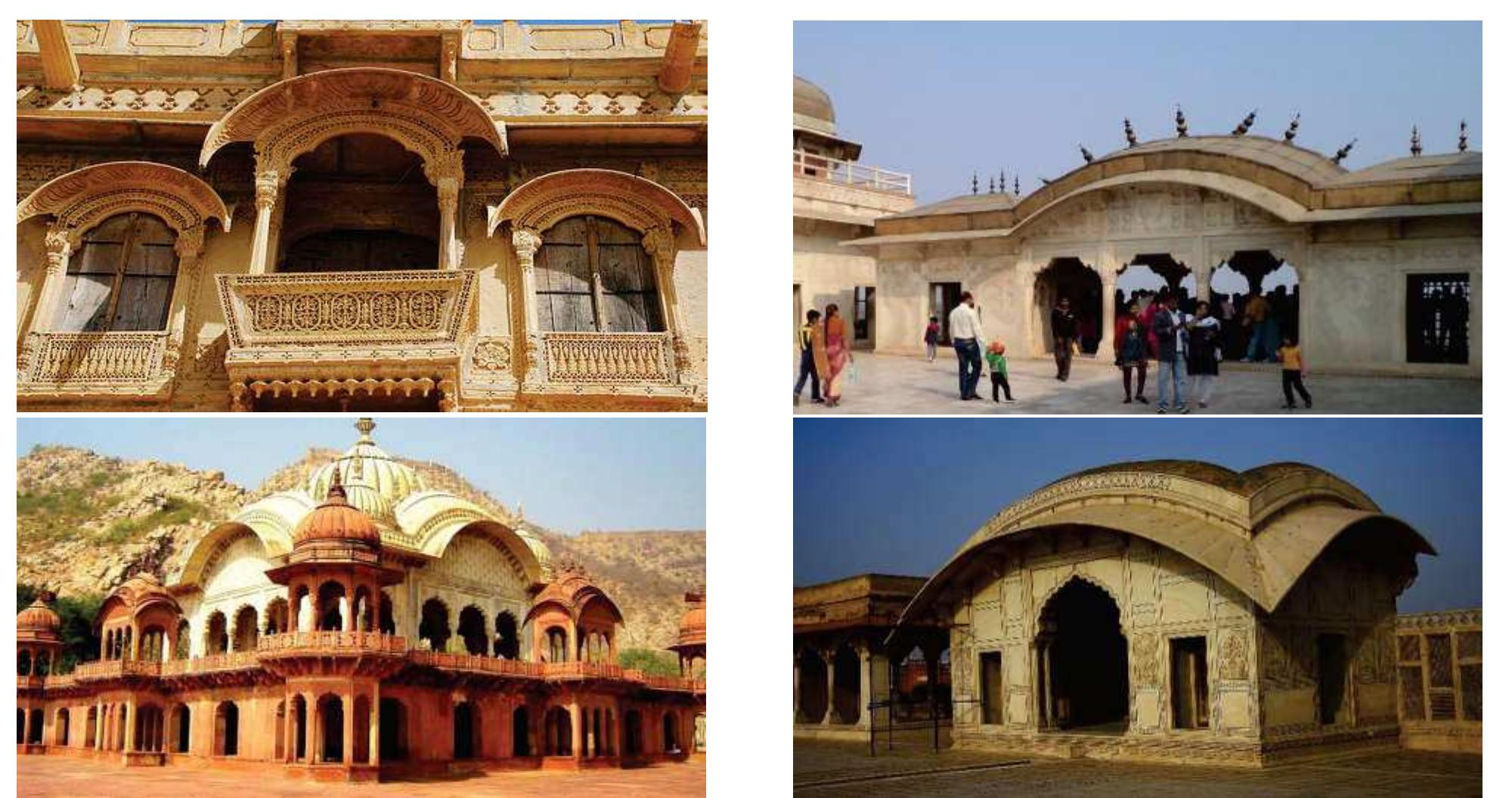 -3: examples of “bangla” roof from rajput and mughal archi