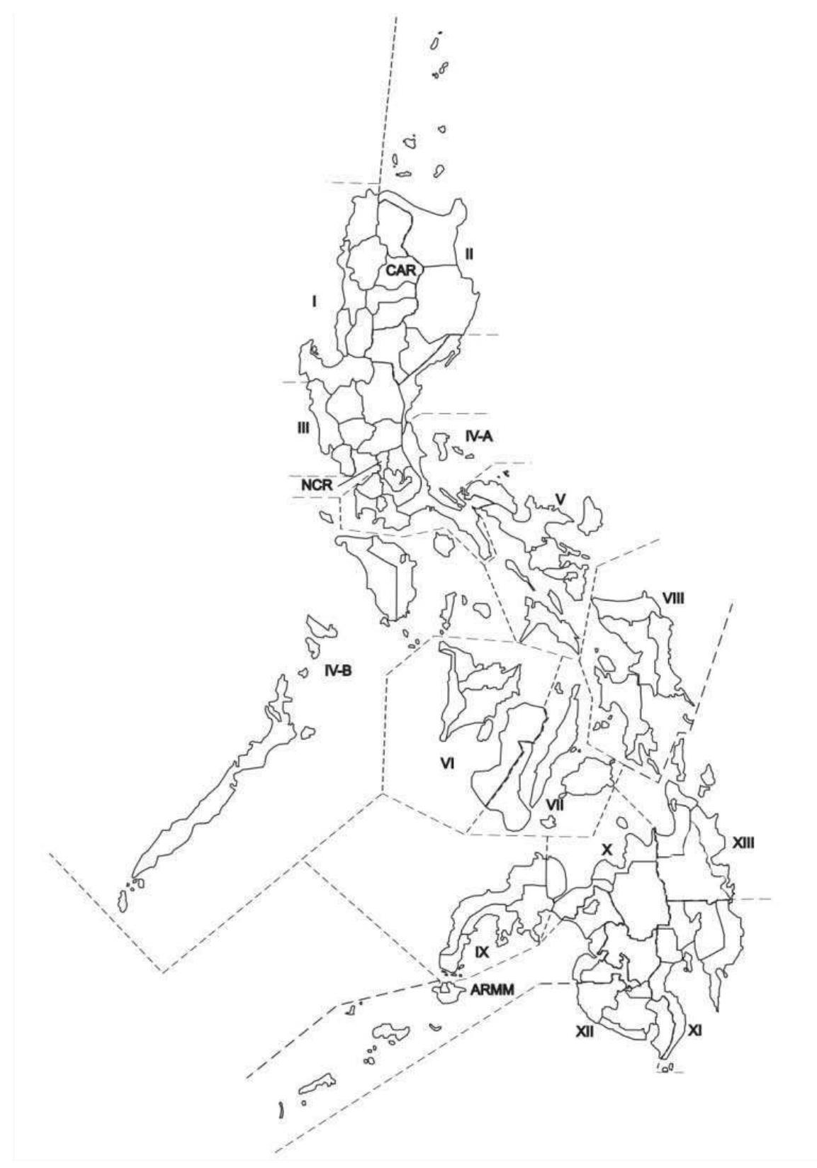 The 17 regions of the philippines (see appendix | for list