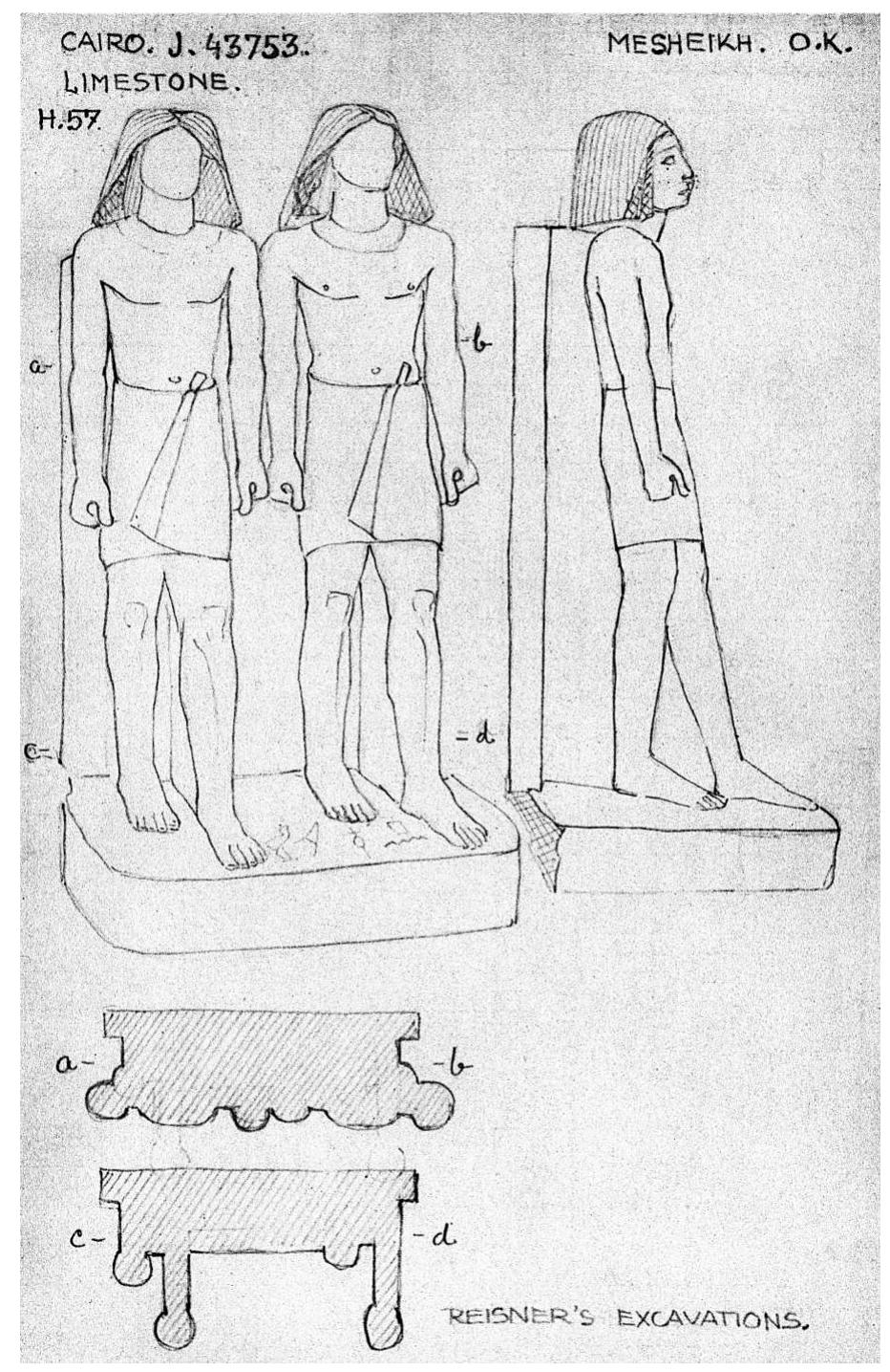 Egyptian museum, cairo je43753, drawing of pseudo-group pair