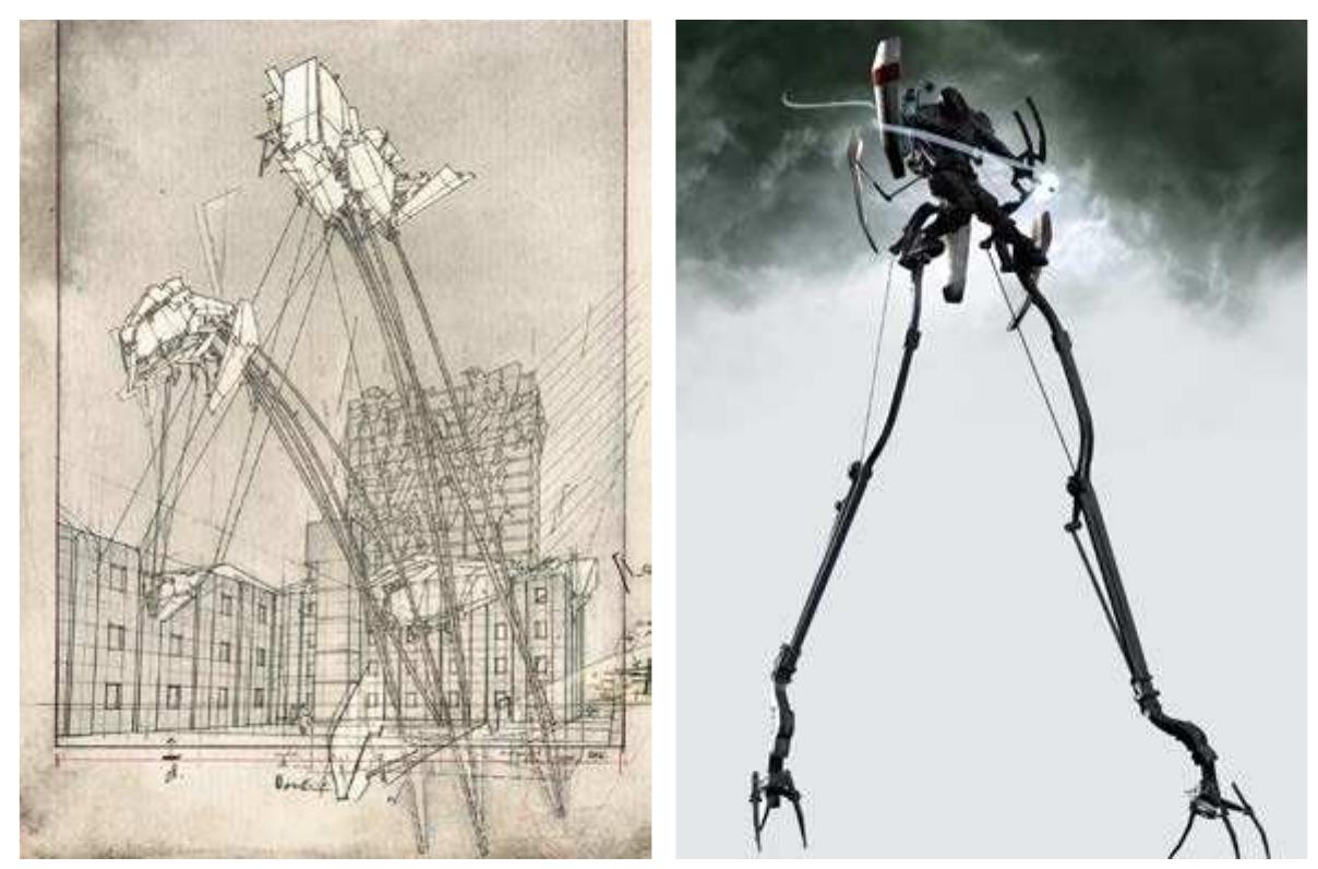 (left) sketch by architect lebbeus woods of a proposed