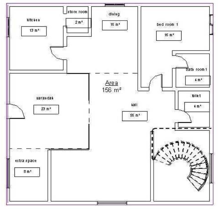 First floor plan of building figure 1: ground floor plan of