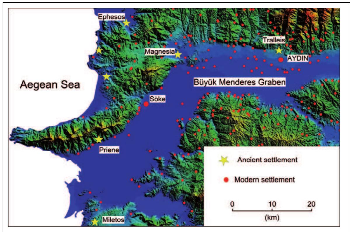 Simplified geological map showing the faults in the area is