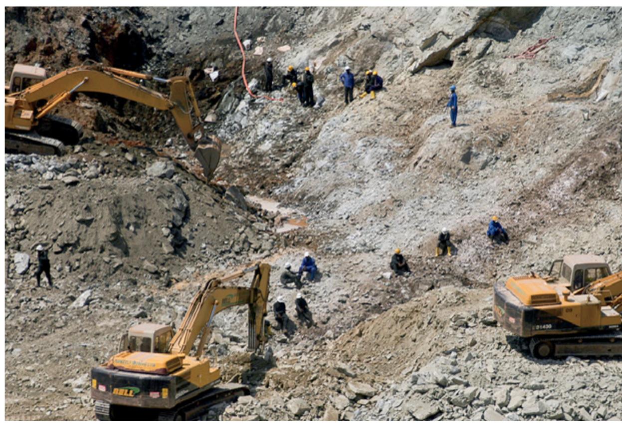 Large-scale open-pit mining in zambia, as shown here at the