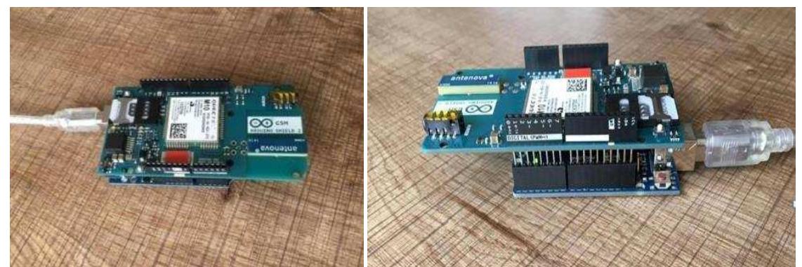 Connection of arduino uno with arduino gsm shield
