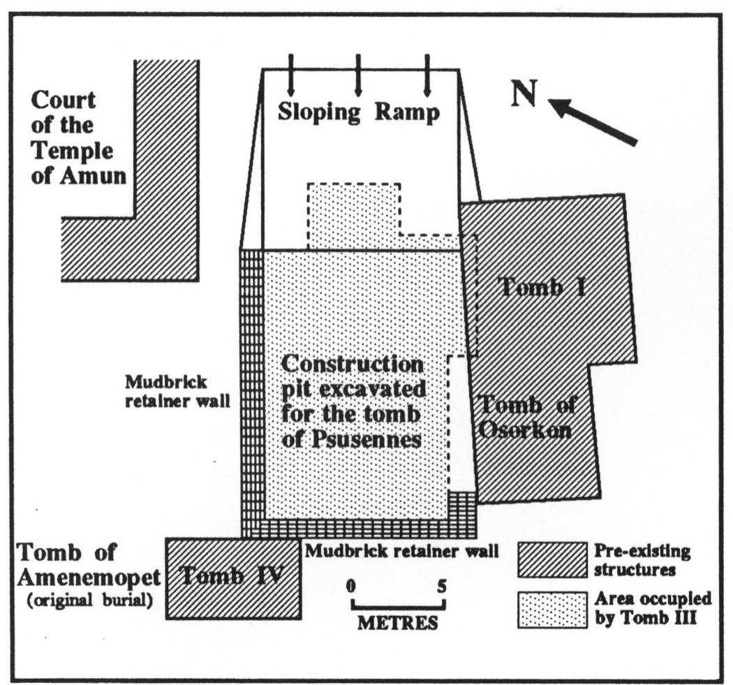 Diagram showing the proposed layout of the royal burial