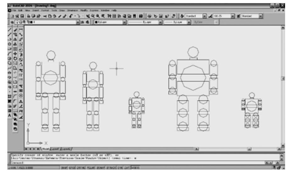 Humanoid drawing model used as a reference for digital