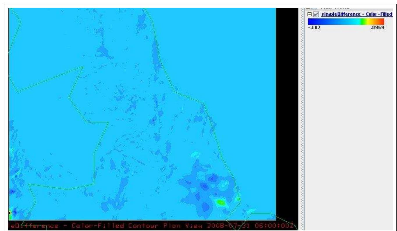 Differences between the ‘temperature at 2m’ fields for the