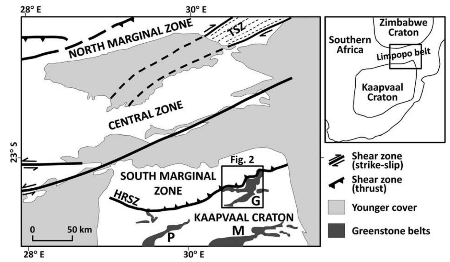 Simplified geological map of the north-eastern kaapvaal