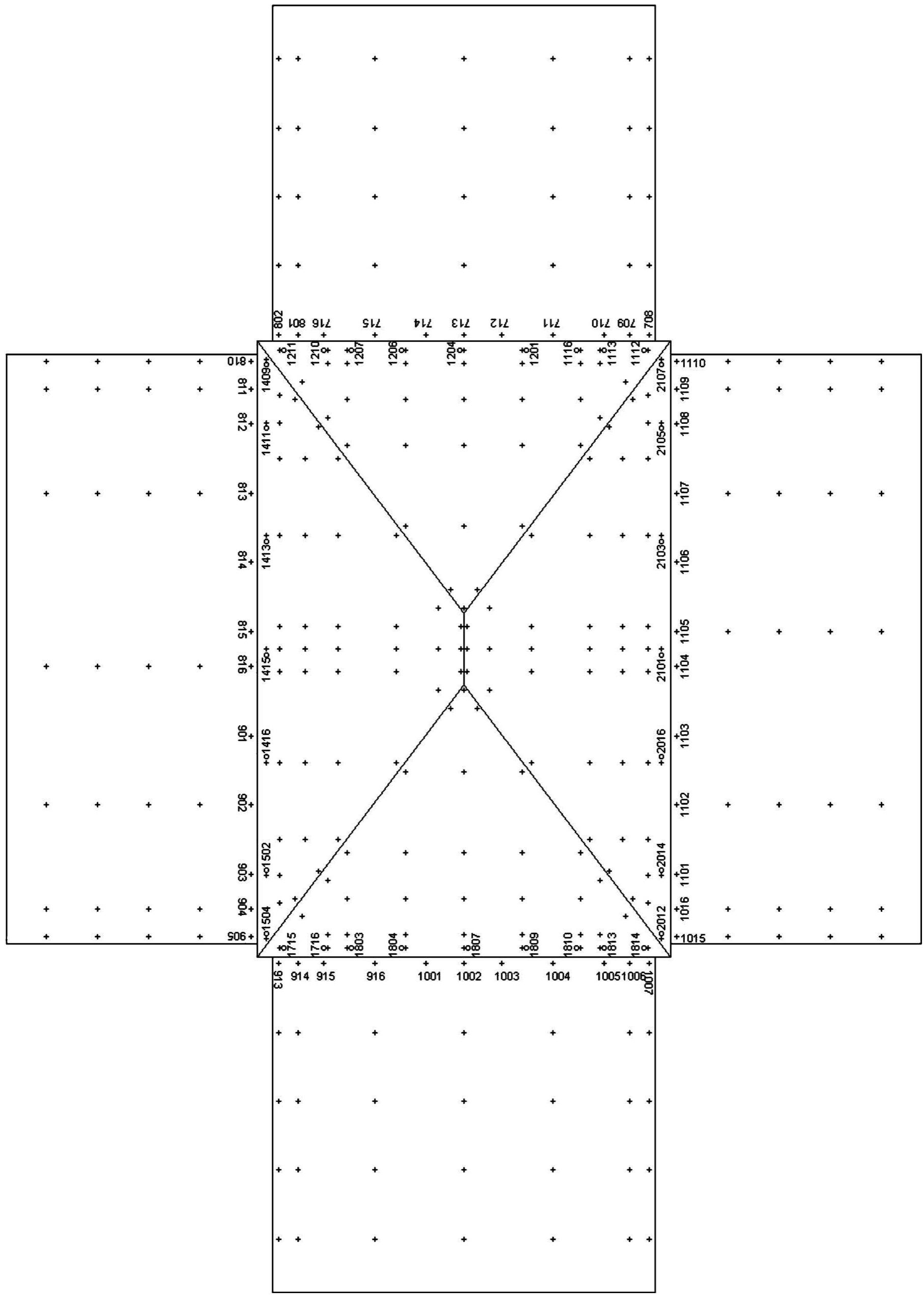 Pressure tap layout for hip roof building
