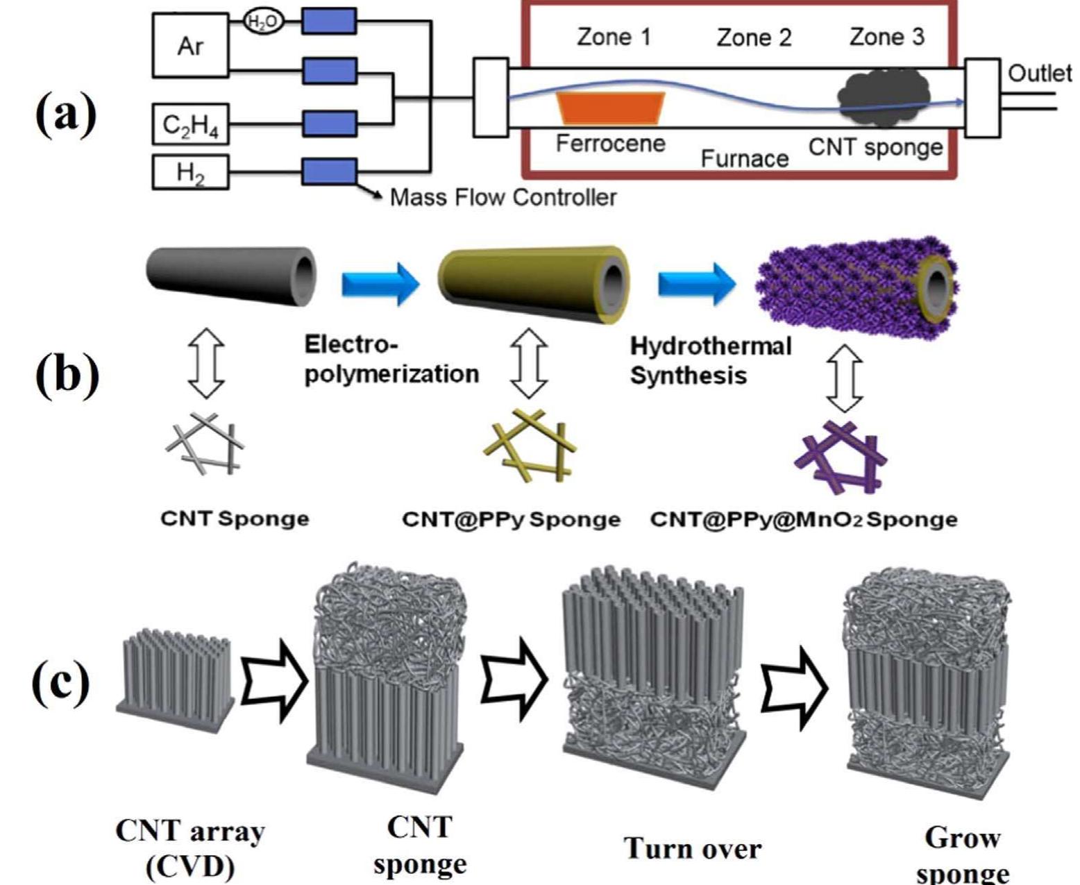 Schematic illustration of the cnt-based sponge synthesis