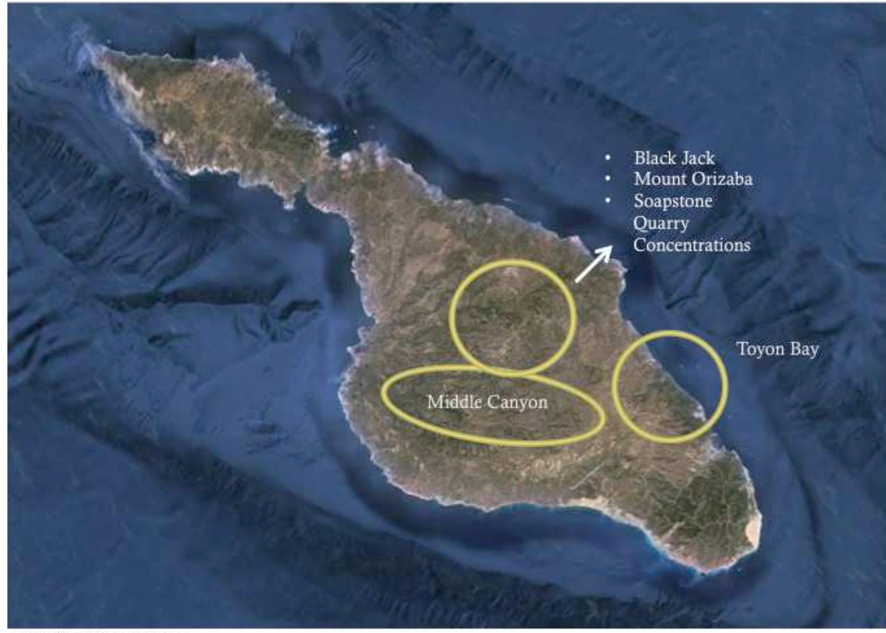 1. prominent features and destinations from toyon bay.