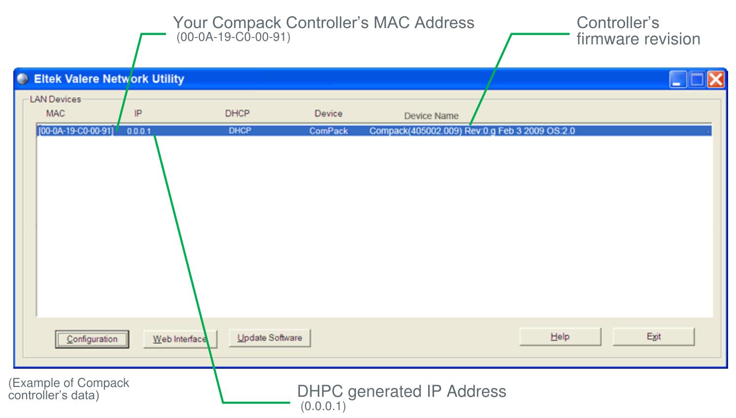Check that the displayed mac address corresponds to the mac