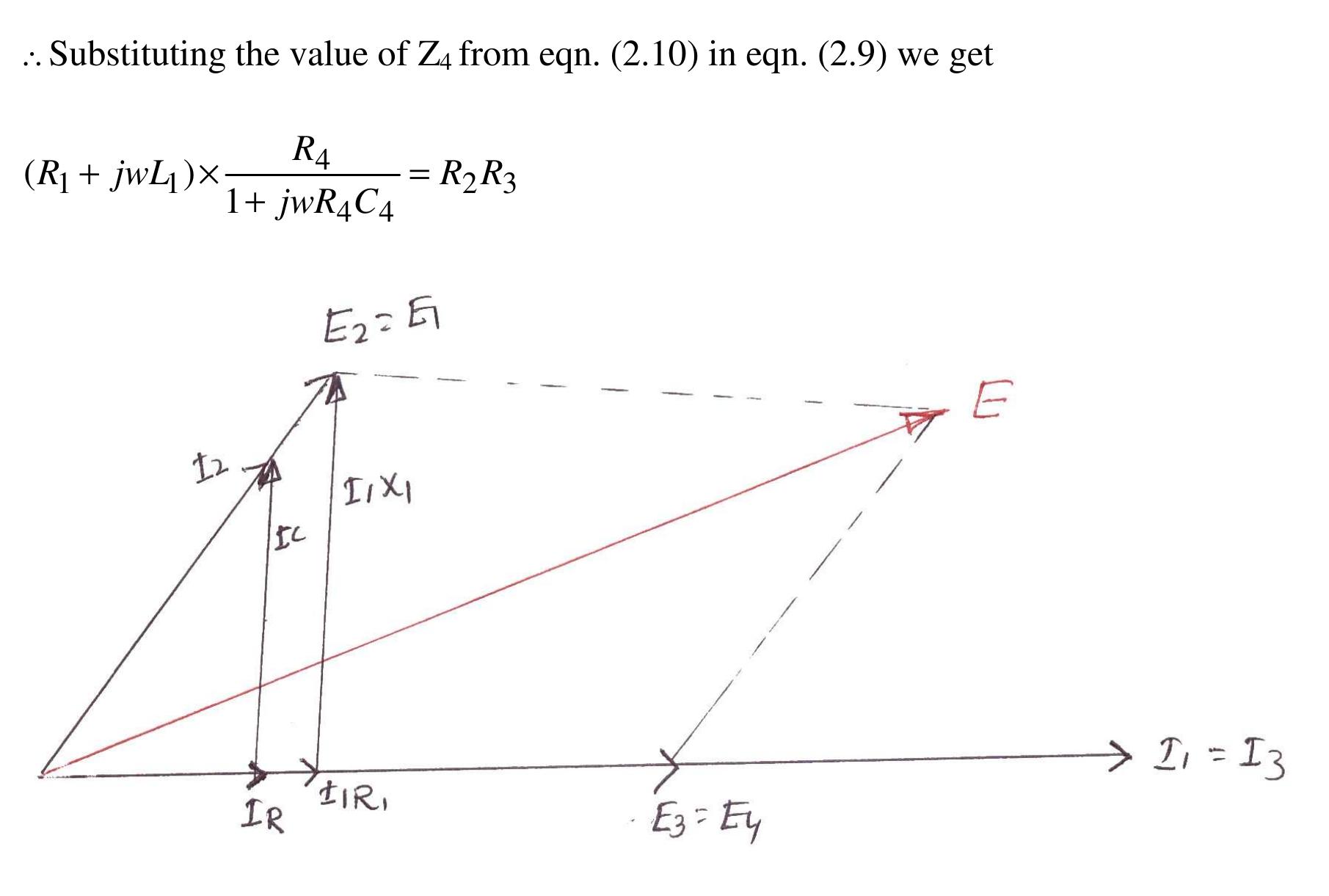 5 phasor diagram of maxwell’s inductance capacitance bridge